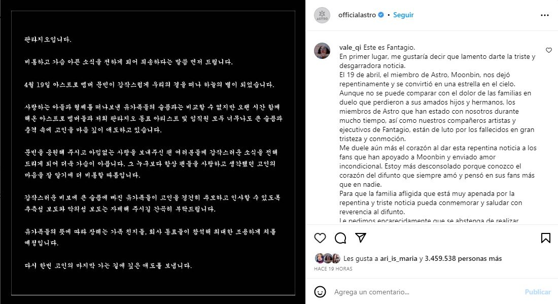 Fallece Moon Bin, el ídolo K-pop de Astro, tras presuntamente quitarse ...